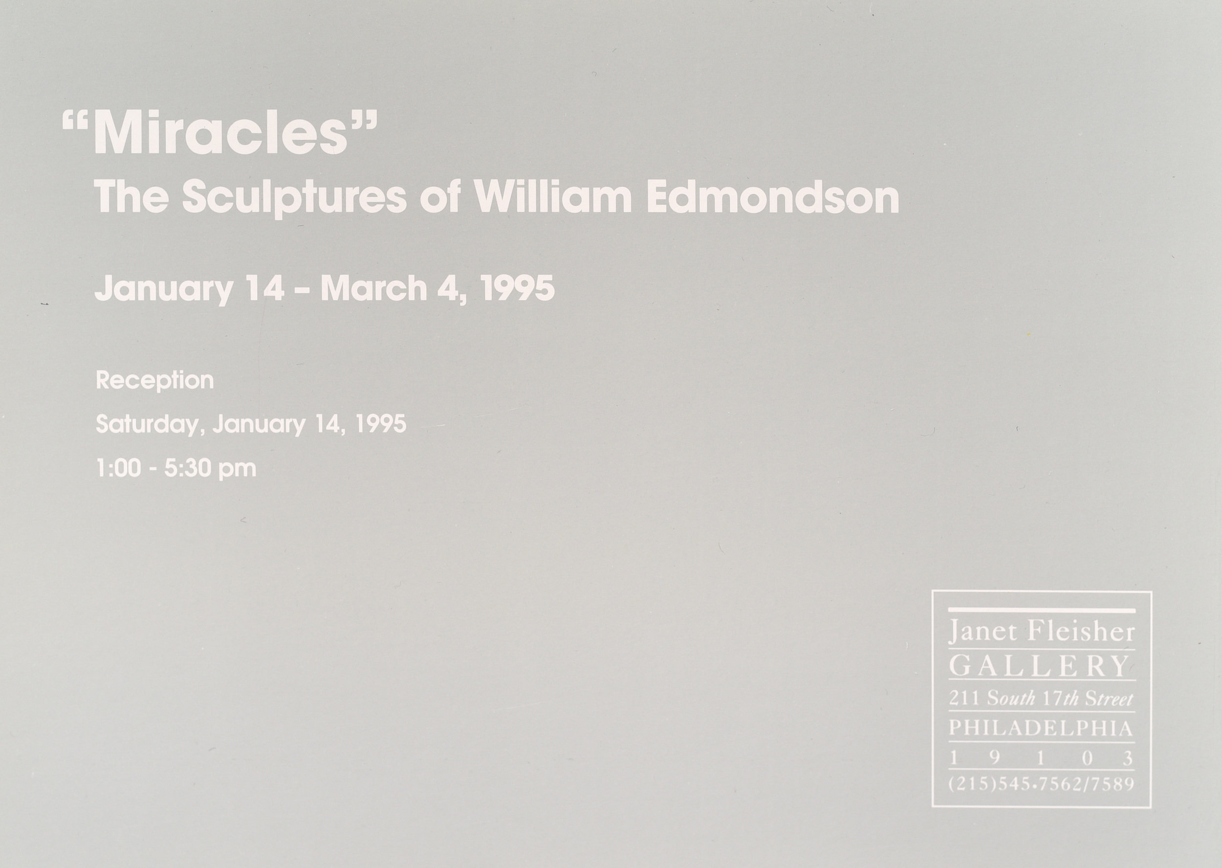Fleisher/Ollman Gallery » Exhibitions » Miracles: The Sculptures of ...